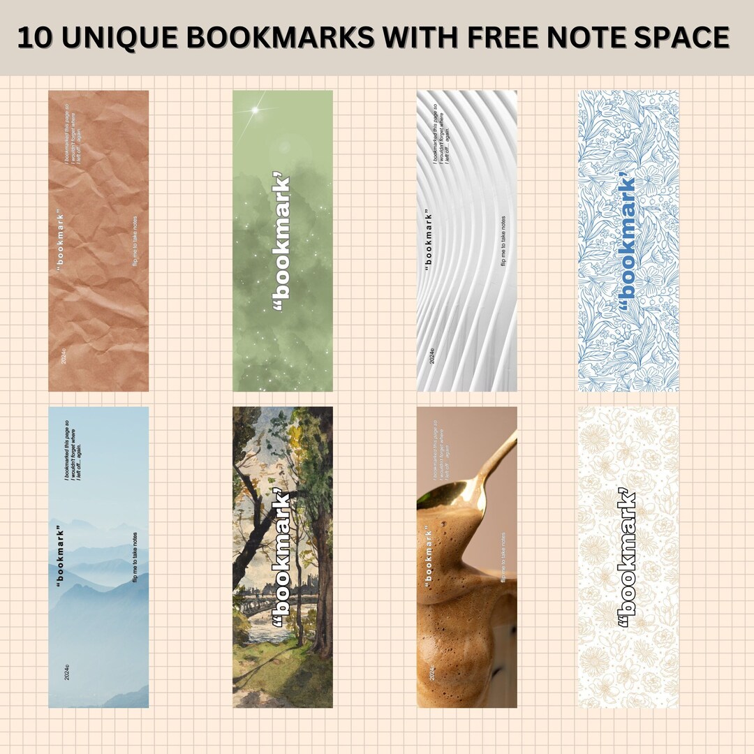 Printable Bookmarks Minimalist Design Bookmark Bundle Canva Bookmark ...