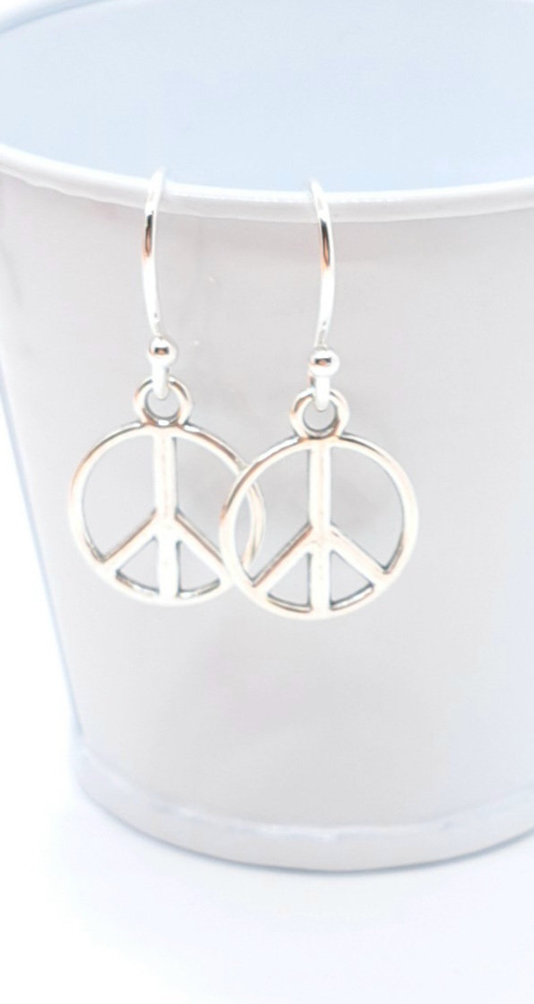 Peace Sign Earrings, Non-tarnish, Symbol of Love, Lightweight Earrings ...