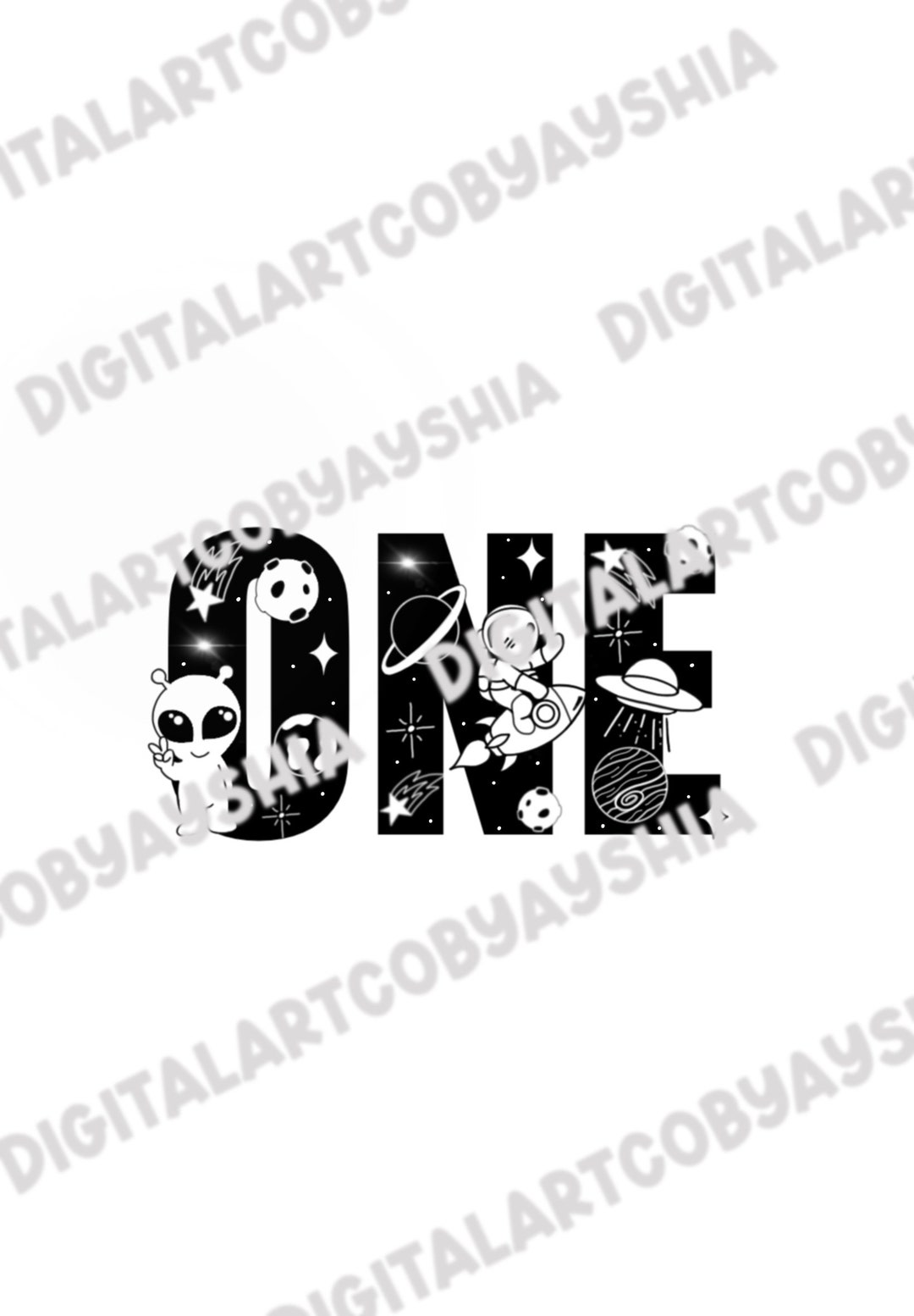 ONE Space Word Design - Etsy