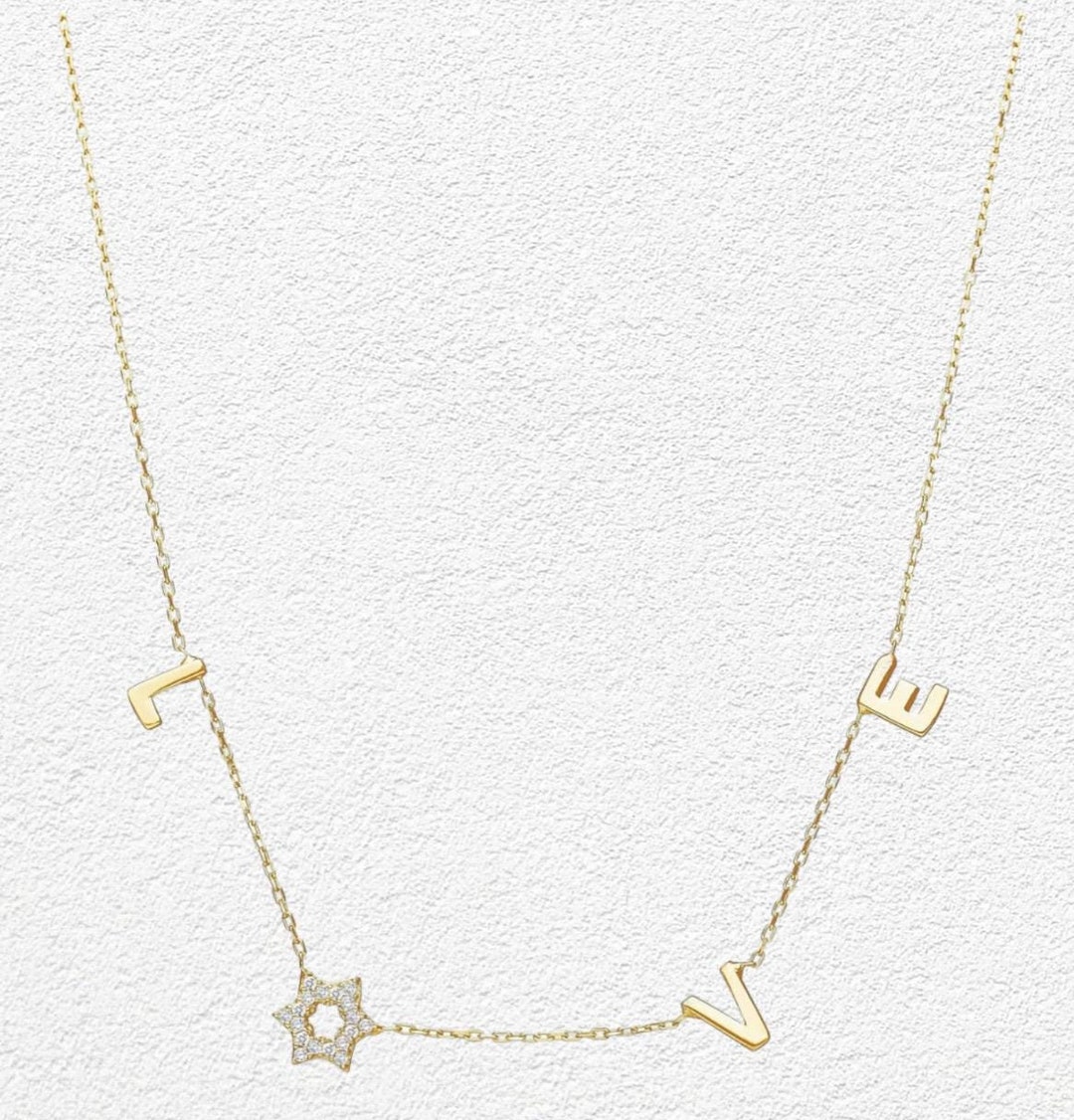 Star of David Love Necklace - Etsy