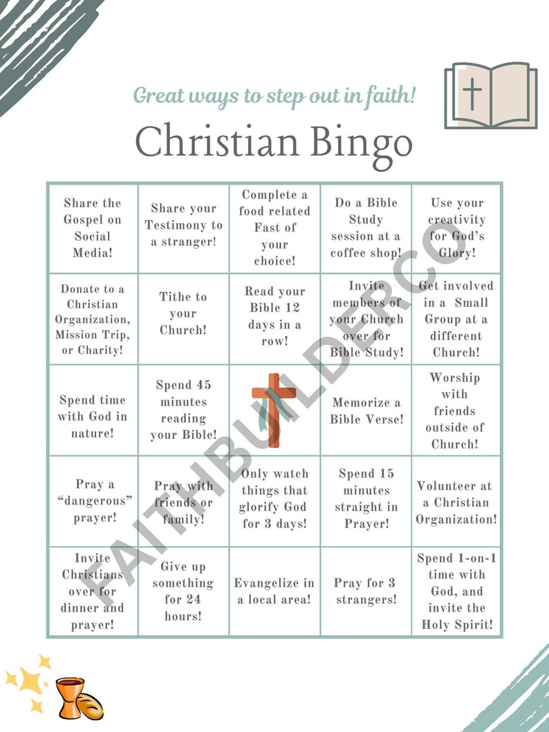 Christian BINGO Cards | Fun Ideas to Grow Your Faith | 12 Different ...