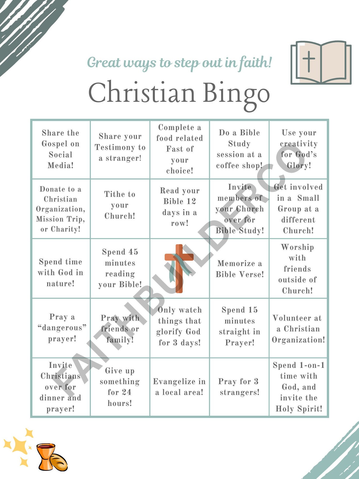 Christian BINGO Cards | Fun Ideas to Grow Your Faith | 12 Different ...
