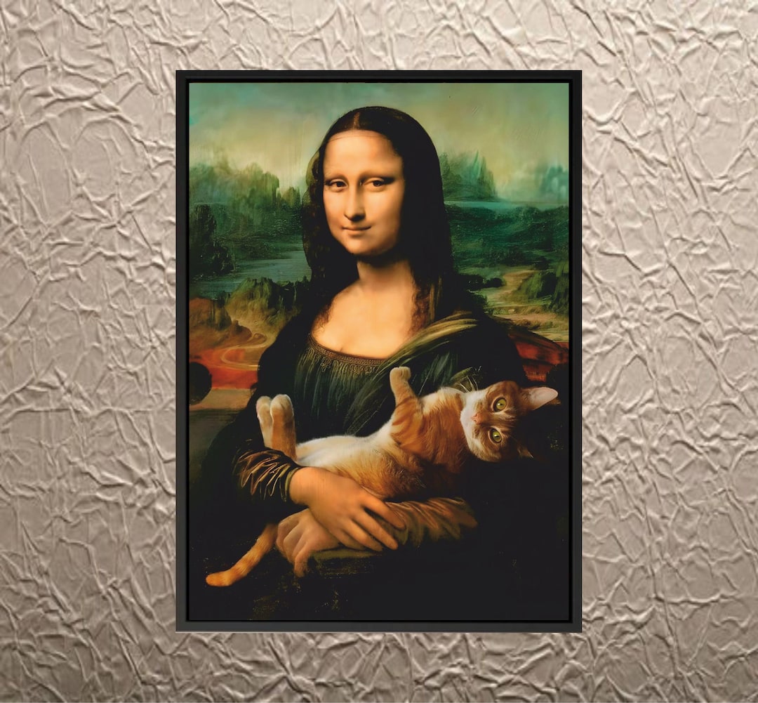 Mona Lisa Cat Canvas Wall Art , Print, Wall Art Canvas Design, Ready to ...