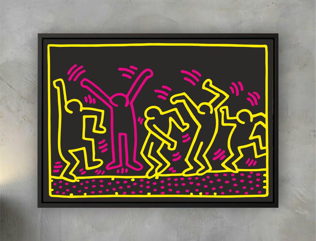 Keith Haring Dance Canvas, Keith Haring Poster, 1990 Street Art, Keith ...