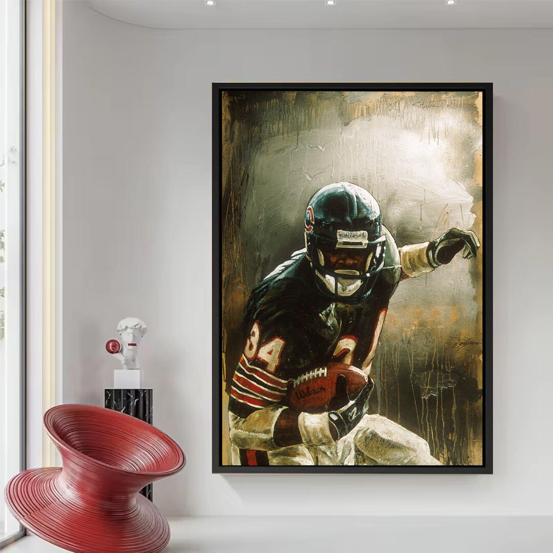Walter Payton Canvas , Chicago Bears Wall Art, Sports Wall Decor, Man ...