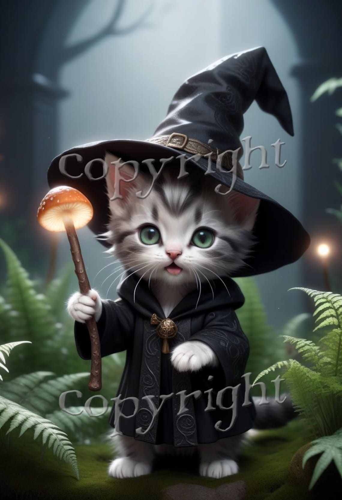 Kitten Wizard, Still Learning, Practicing Spells. Cat, Pet, Cute, Sweet ...