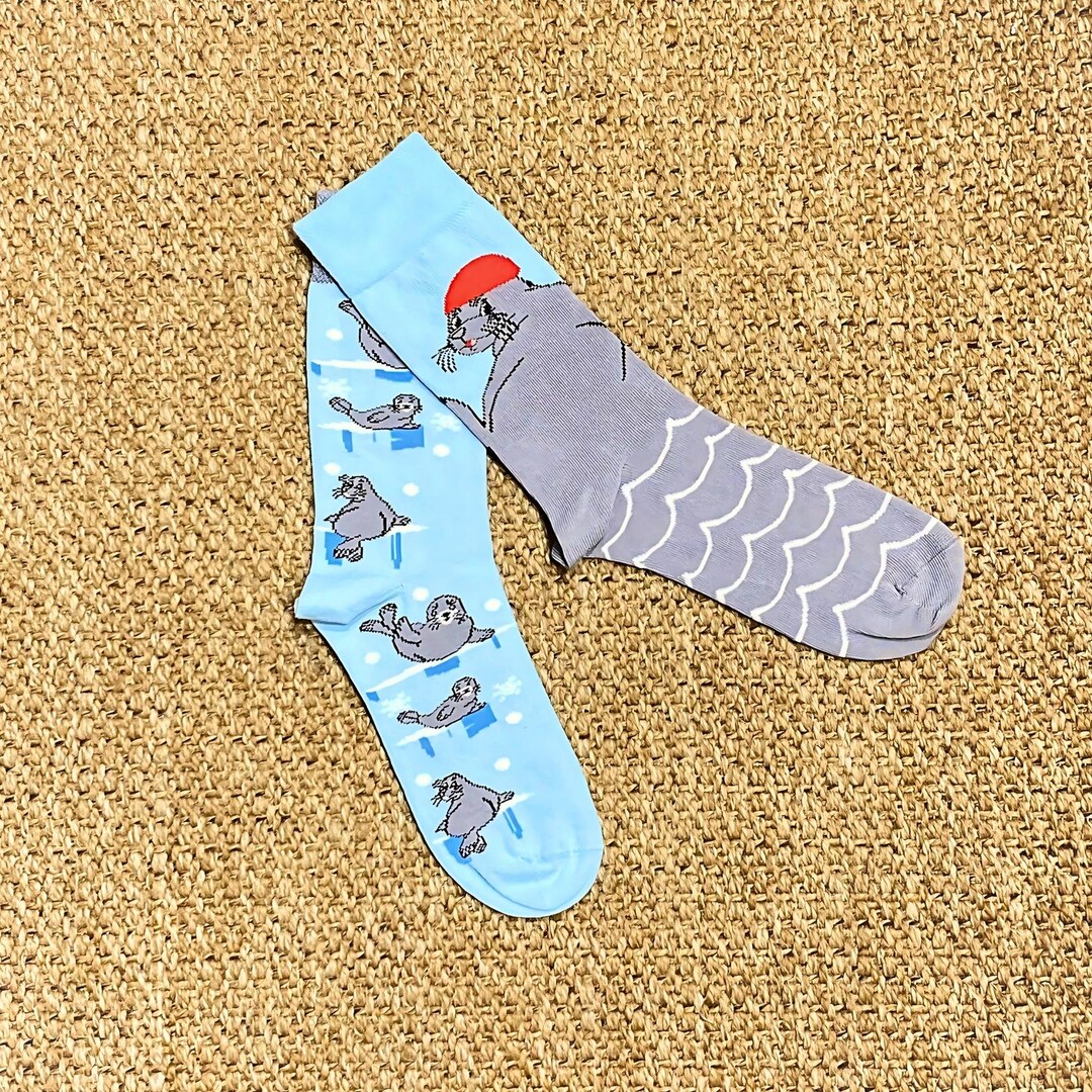 Right Left Different Seal Socks,mismatched Socks,colorful Socks ...