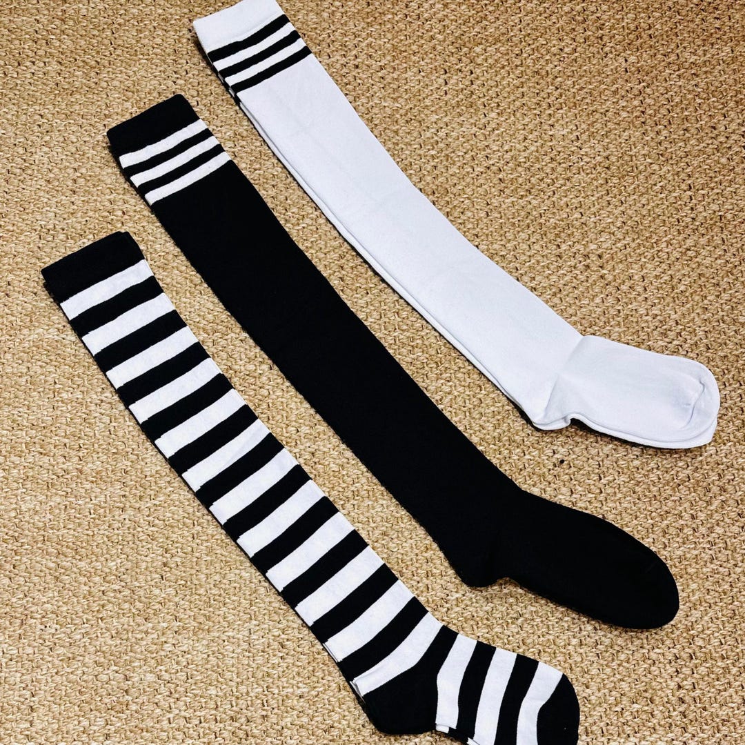 Thigh-high Socks Set,black Long Socks.woman Socks,socks for Woman,over ...