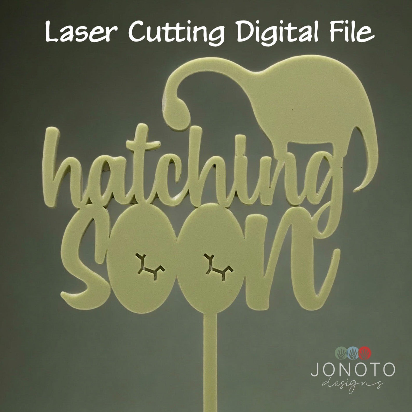 Laser Cut Digital File | Cake Topper | Hatching Soon Baby Shower Topper ...