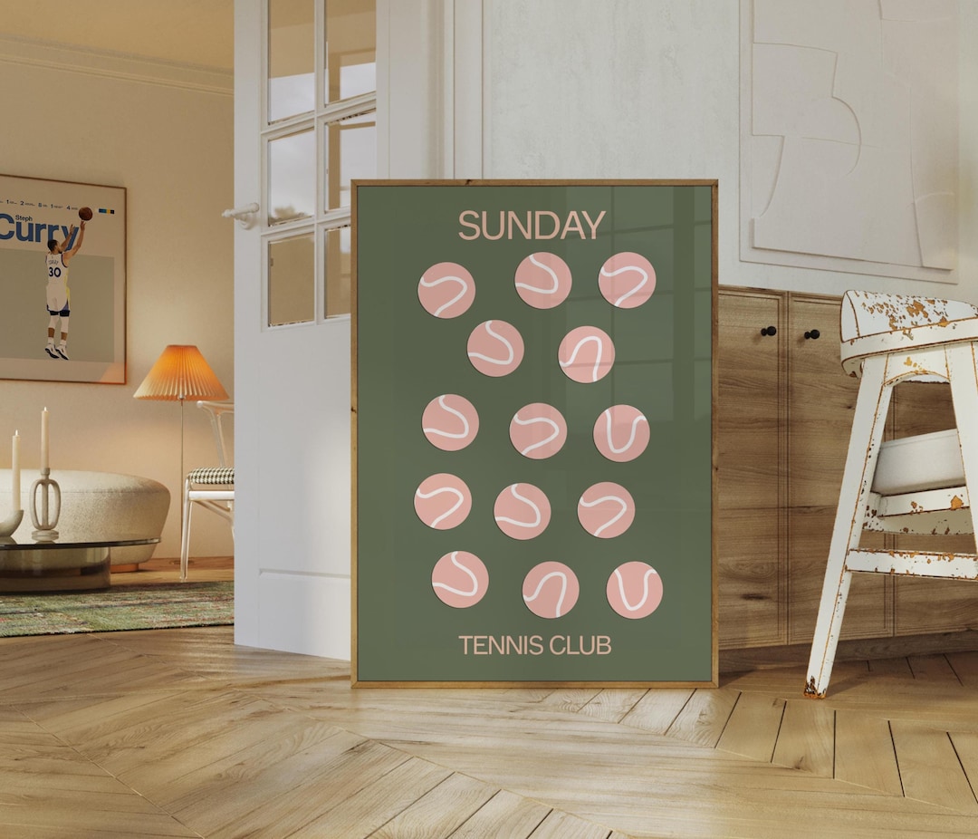 Tennis Poster, Tennis Court Art, Sports Wall Art, Tennis Gift ...