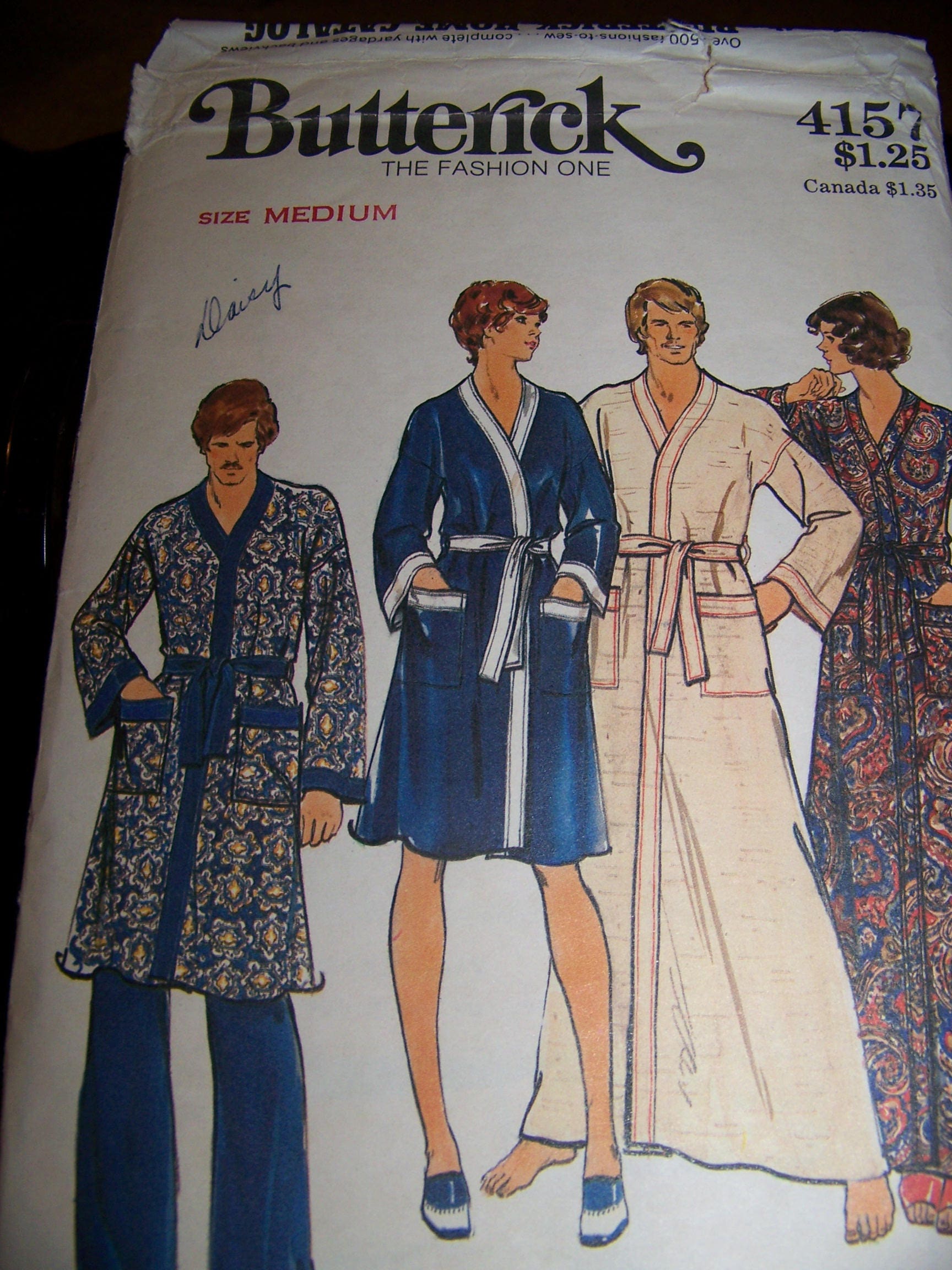 Señoras Robe Butterick patrón de costura 4157 en tamaño de corte medio ...