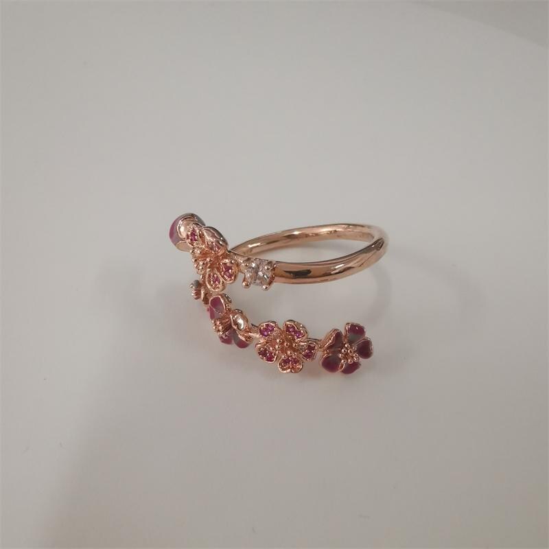 Pandora Rose Peach Blossom Flower Branch Ring Etsy