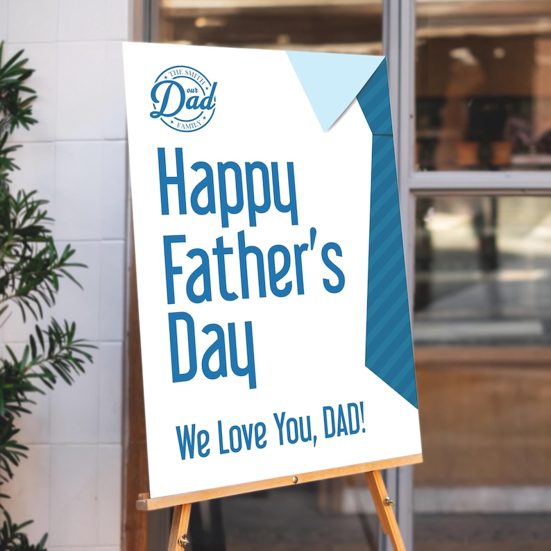 Custom Happy Father’s Day Sign, Printable Welcome Poster With Custom ...
