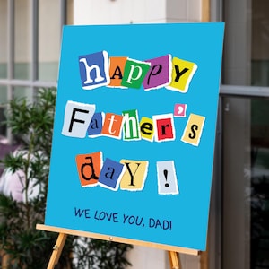 Happy Father's Day Welcome Sign, Letter Collage Happy Father's Day ...