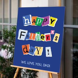 Happy Father's Day Welcome Sign, Letter Collage Happy Father's Day ...