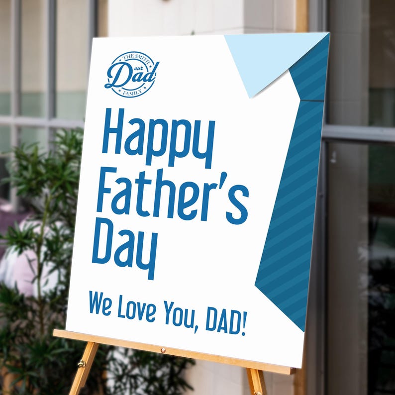 Custom Happy Father’s Day Sign, Printable Welcome Poster With Custom ...