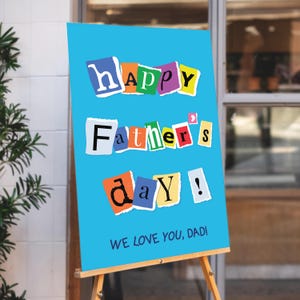 Happy Father's Day Welcome Sign, Letter Collage Happy Father's Day ...