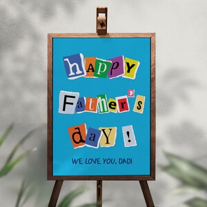 Happy Father's Day Welcome Sign, Letter Collage Happy Father's Day ...