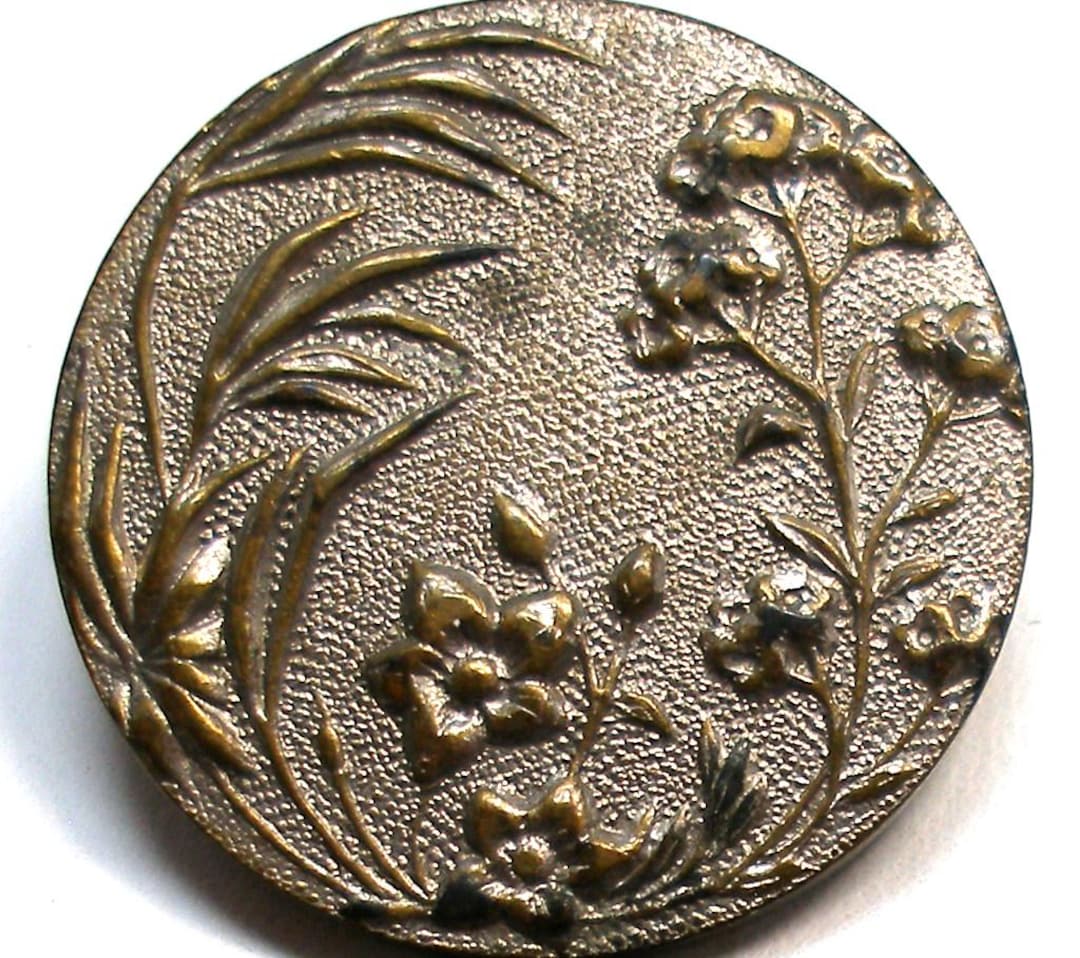 Antique French Tight BUTTON. Victorian Floral Paris Back, 7/8. Albert ...