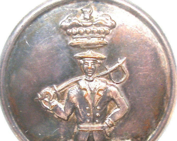 1800s Livery BUTTON. Man & Crown . Brass Button 1". - Etsy