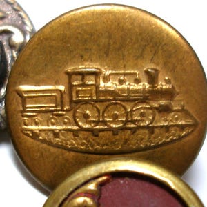 12 Antique BUTTONS. 1800s Victorian Metal Picture Buttons. Mixed Lot ...