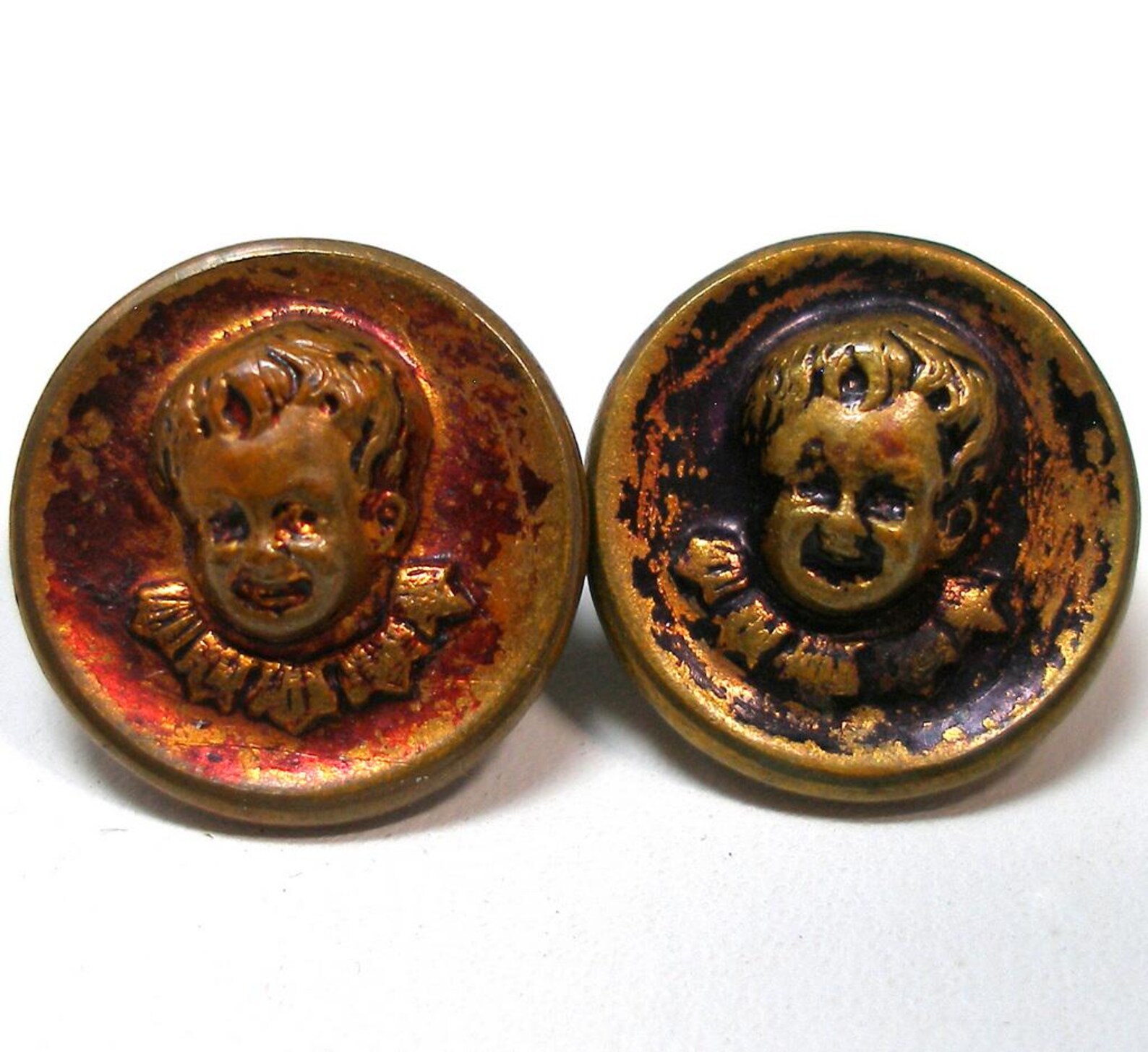 Laughing & Crying Babies, Antique BUTTONS. 1/2" Victorian Picture ...