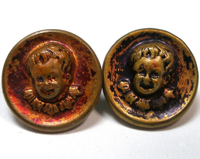 12 Antique BUTTONS. 1800s Victorian Metal Picture Buttons. Mixed Lot ...