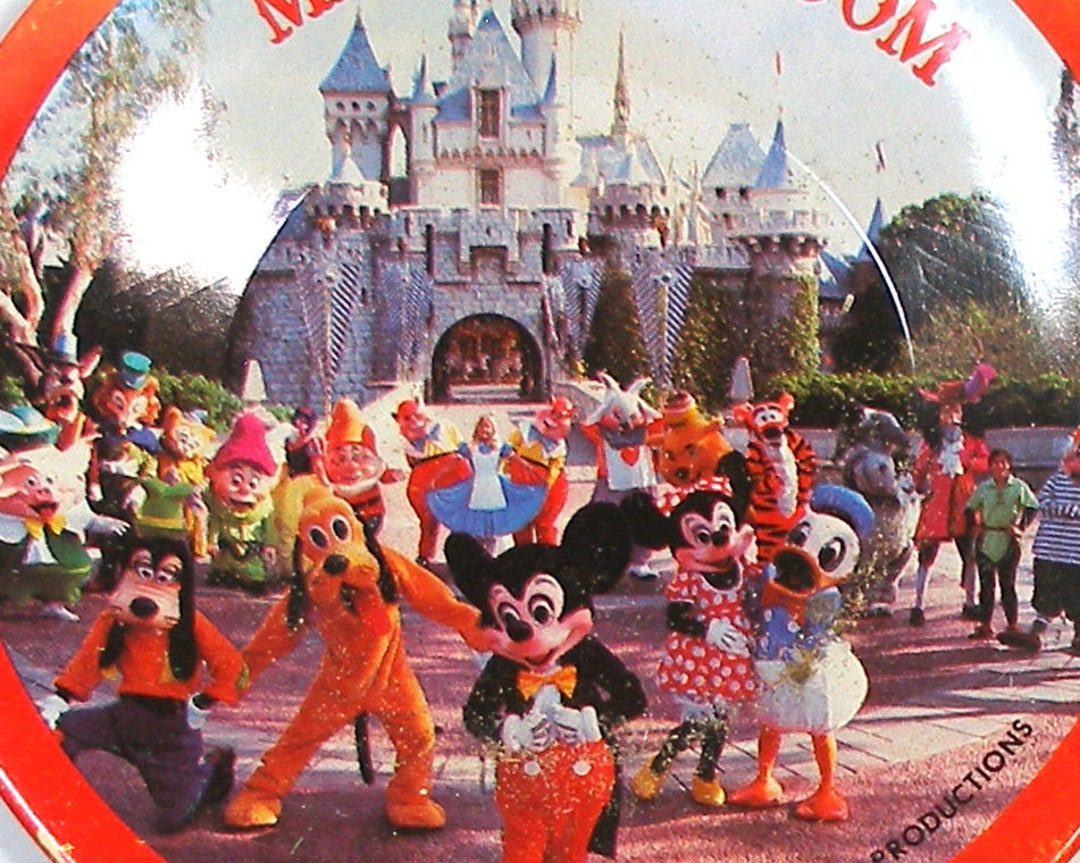 1970s Magic Kingdom Disney Characters Tin Toy Tea Plate. 4 1/4. Mickey ...