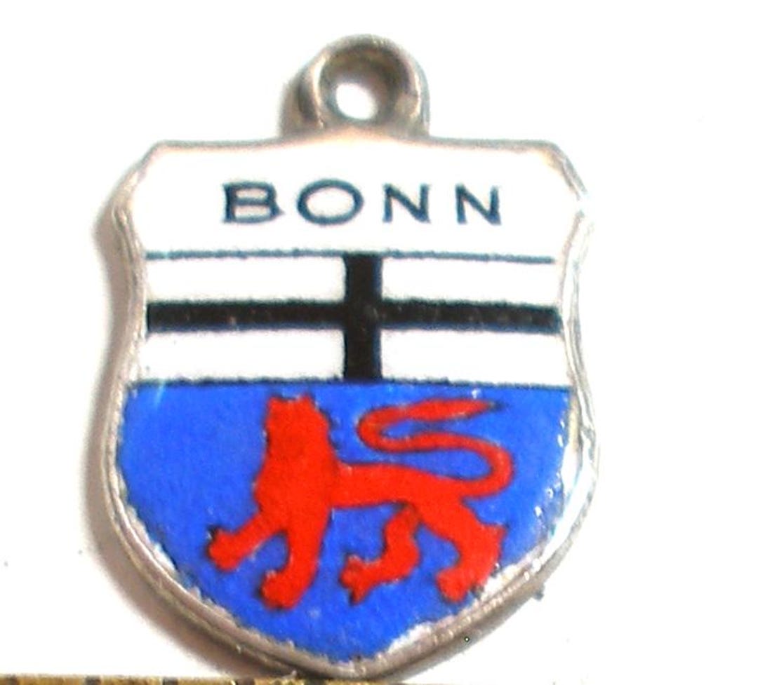 Vintage Bonn Enamel & Silver Travel Shield Charm. 800. Germany. - Etsy