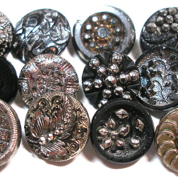 Antique Glass Buttons - Etsy