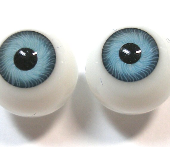 Small Vintage Blown Glass Doll Eyes Blue Iris 14mm German Etsy