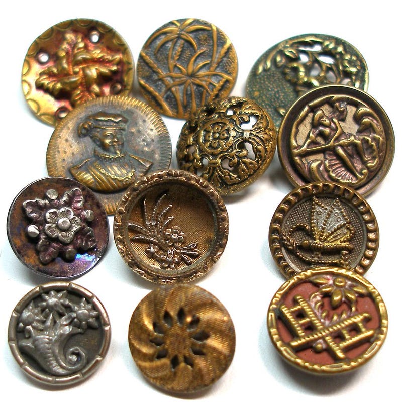 Antique Buttons Set - Etsy