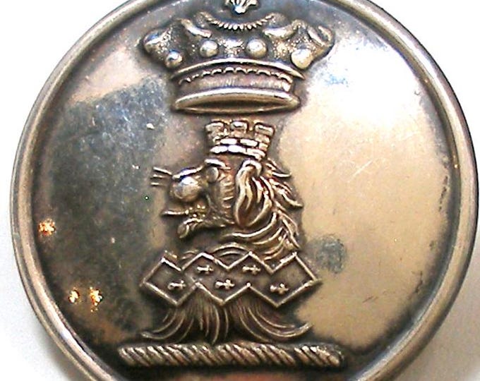 Antique BUTTON, Victorian Livery With Lion and Crown, 1". 19th Century ...