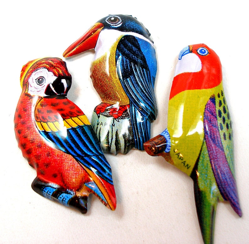 3 Tin Toy BIRD Pins 1960s Japanese Costume Jewelry With - Etsy