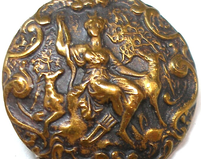 Diana, Antique Mythology BUTTON. Victorian Storybook Button, 11/16 ...