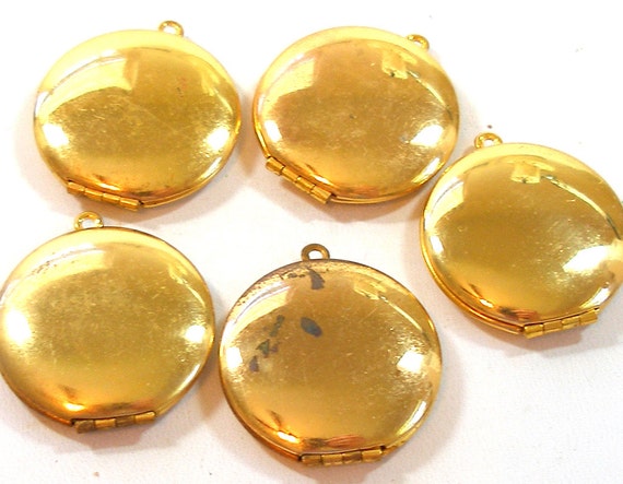 5 Vintage Metal Lockets. 1960s Gold Colored Lockets. Shabby | Etsy