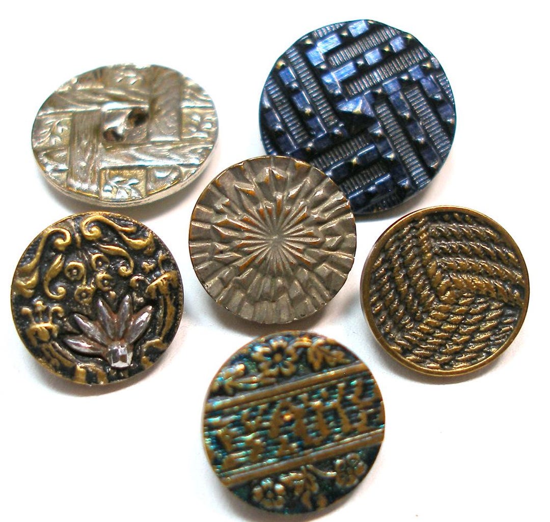6 Antique French Tight BUTTONS. Victorian Paris Backs. Patterns and ...