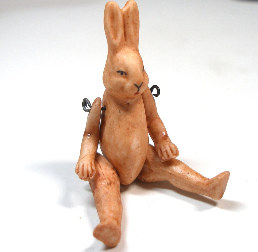 1920s Bisque Rabbit Doll. Articulated Arms & Legs. Made in Germany. 2 3 ...