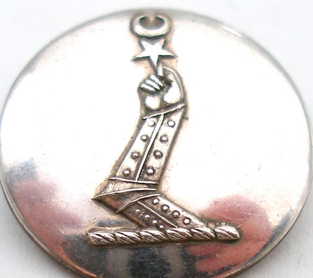 Antique Livery BUTTON, Armored Arm Holding Star & Moon. 1". Firmin and ...