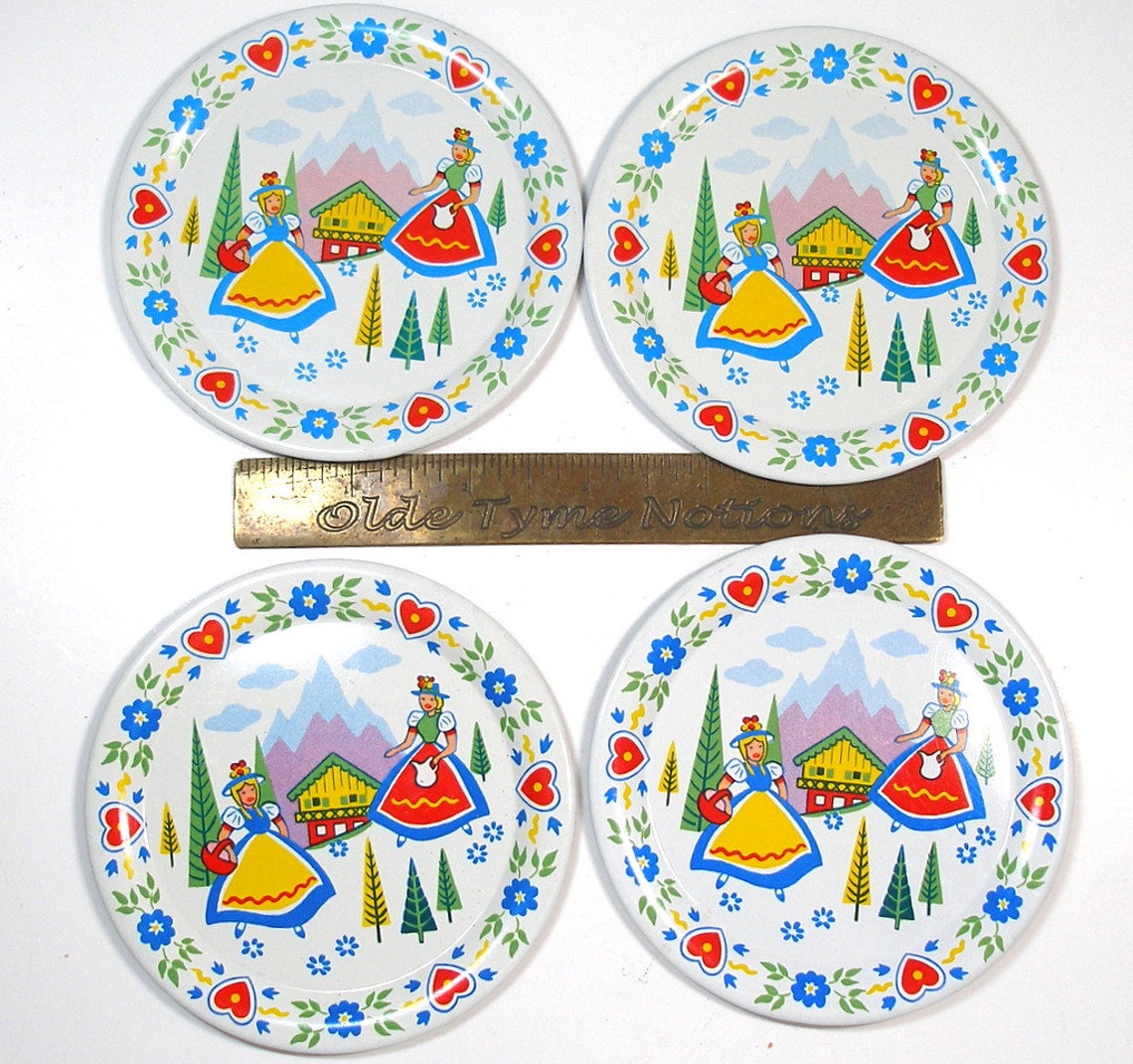 20 Piece Tin Toy Tea Set Litho by Ohio Art Co. Swiss Miss With - Etsy
