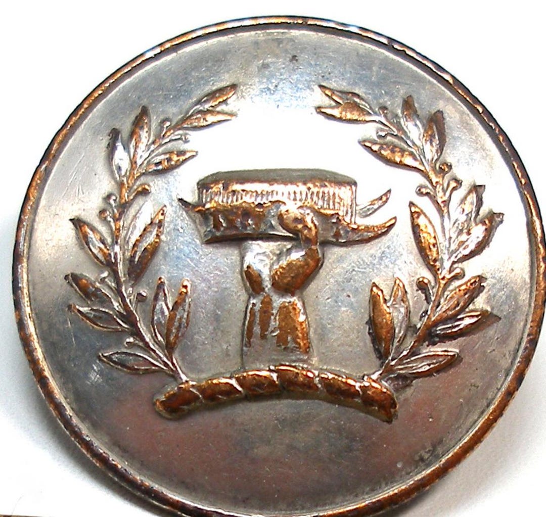1800s Livery BUTTON, Victorian Hand Holding a Hat. Silver Plated Brass ...