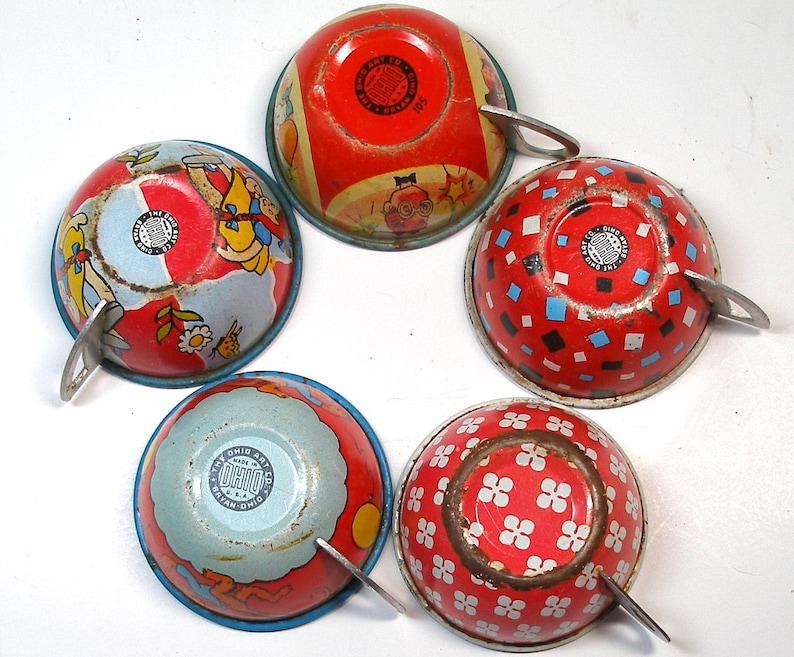 50s Tin Toy Tea Cups. Monkey Doll Confetti Flowers. Instant - Etsy