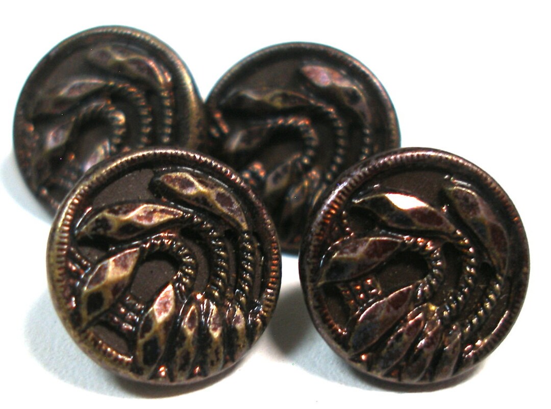 1800s Antique Austrian Tiny Buttons. Set of 4 With Tint. 3/8". - Etsy