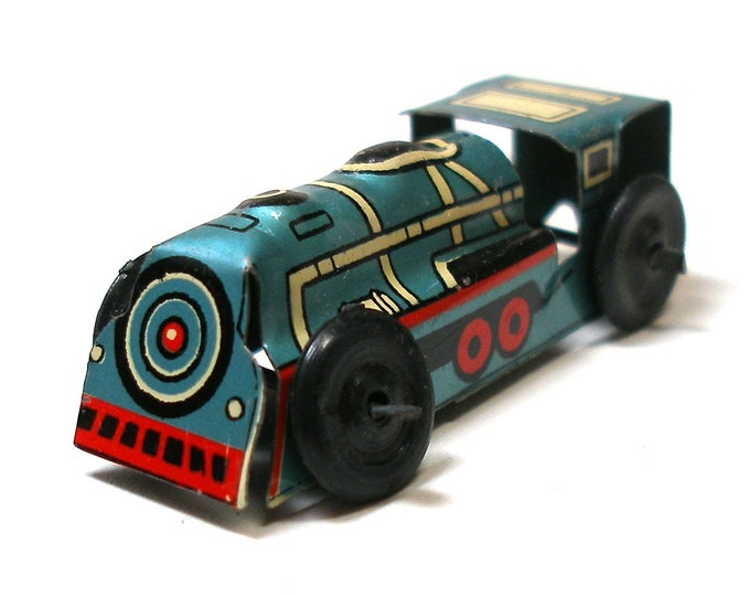 Mini 1960s Tin Toy TRAIN. Blue & Red. Made in Japan. Vintage. - Etsy