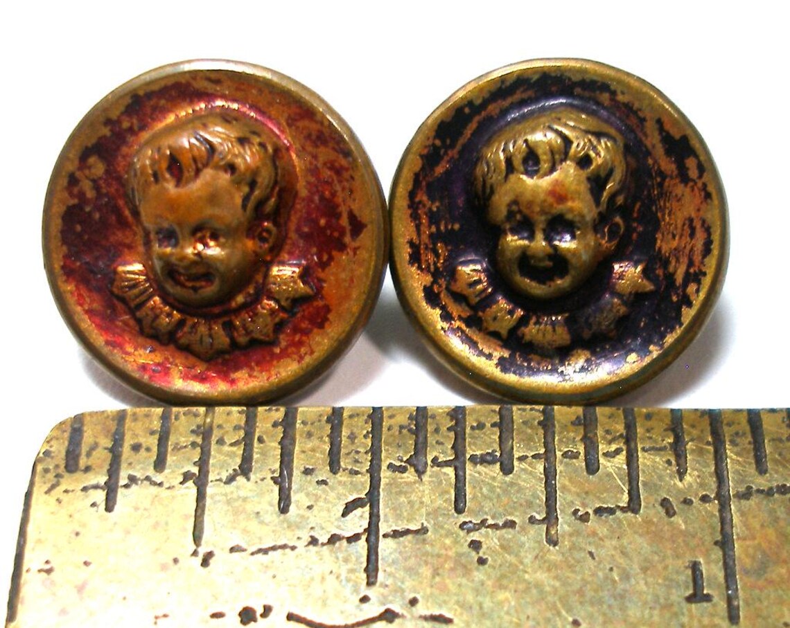 Laughing & Crying Babies, Antique BUTTONS. 1/2" Victorian Picture ...