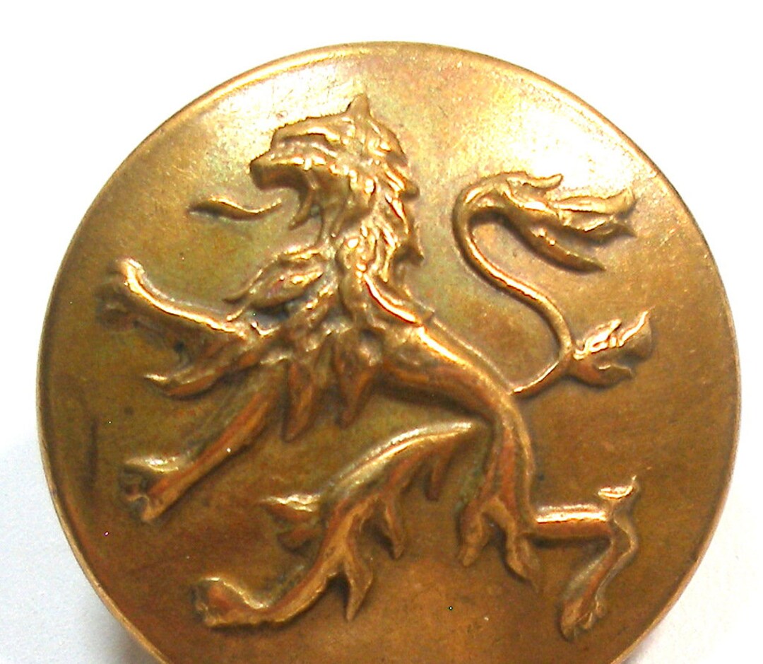 1800s Belgian Livery BUTTON Antique Victorian Rampant Lion. - Etsy UK