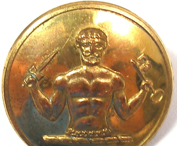1800s Livery BUTTON. Man With Knife and Key. Brass Button - Etsy