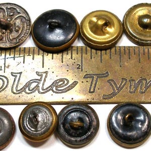12 Antique BUTTONS. 1800s Victorian Metal Picture Buttons. Mixed Lot ...