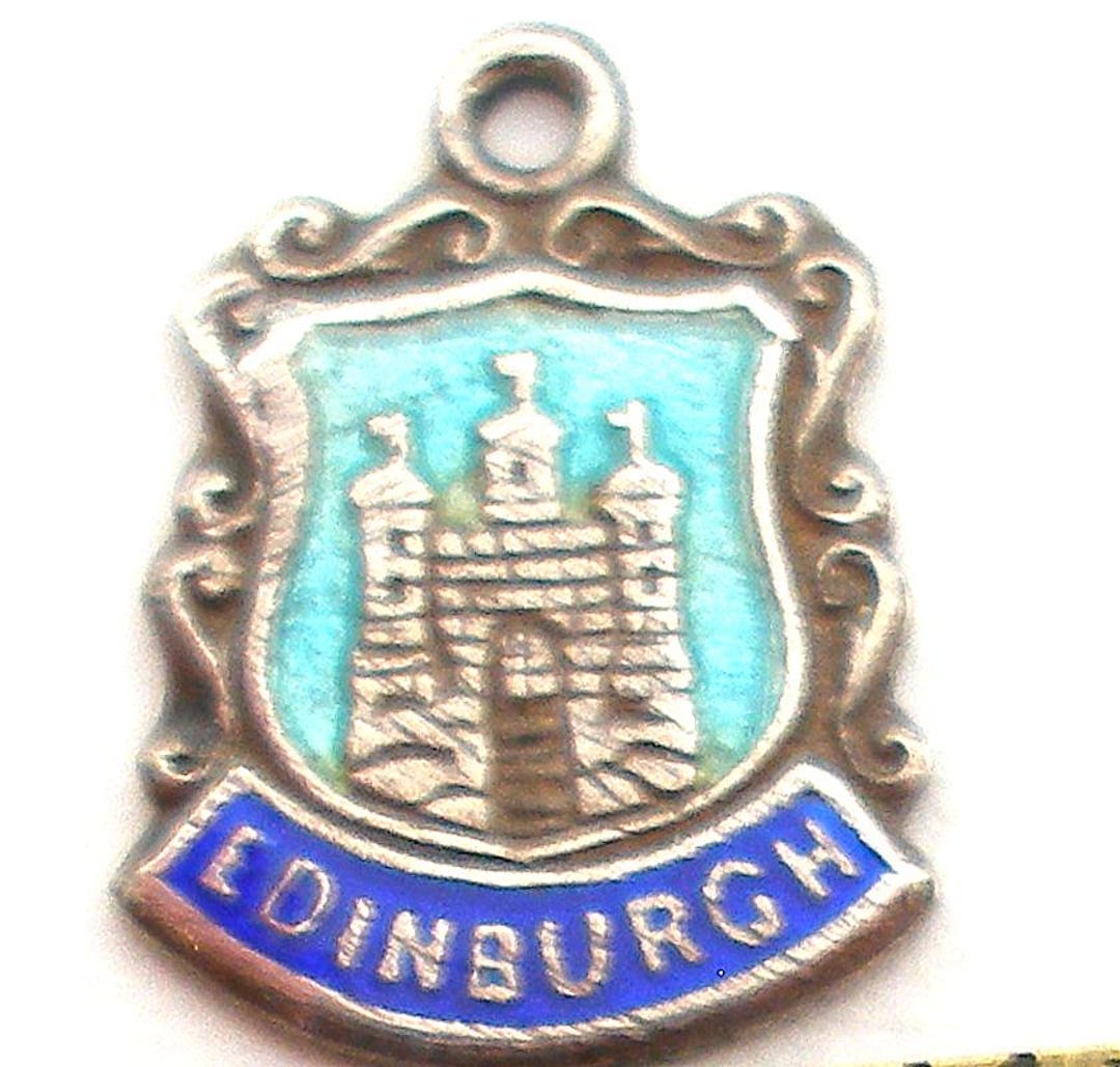 Vintage Edinburgh Silver & Enamel Travel Shield Charm. Scotland - Etsy