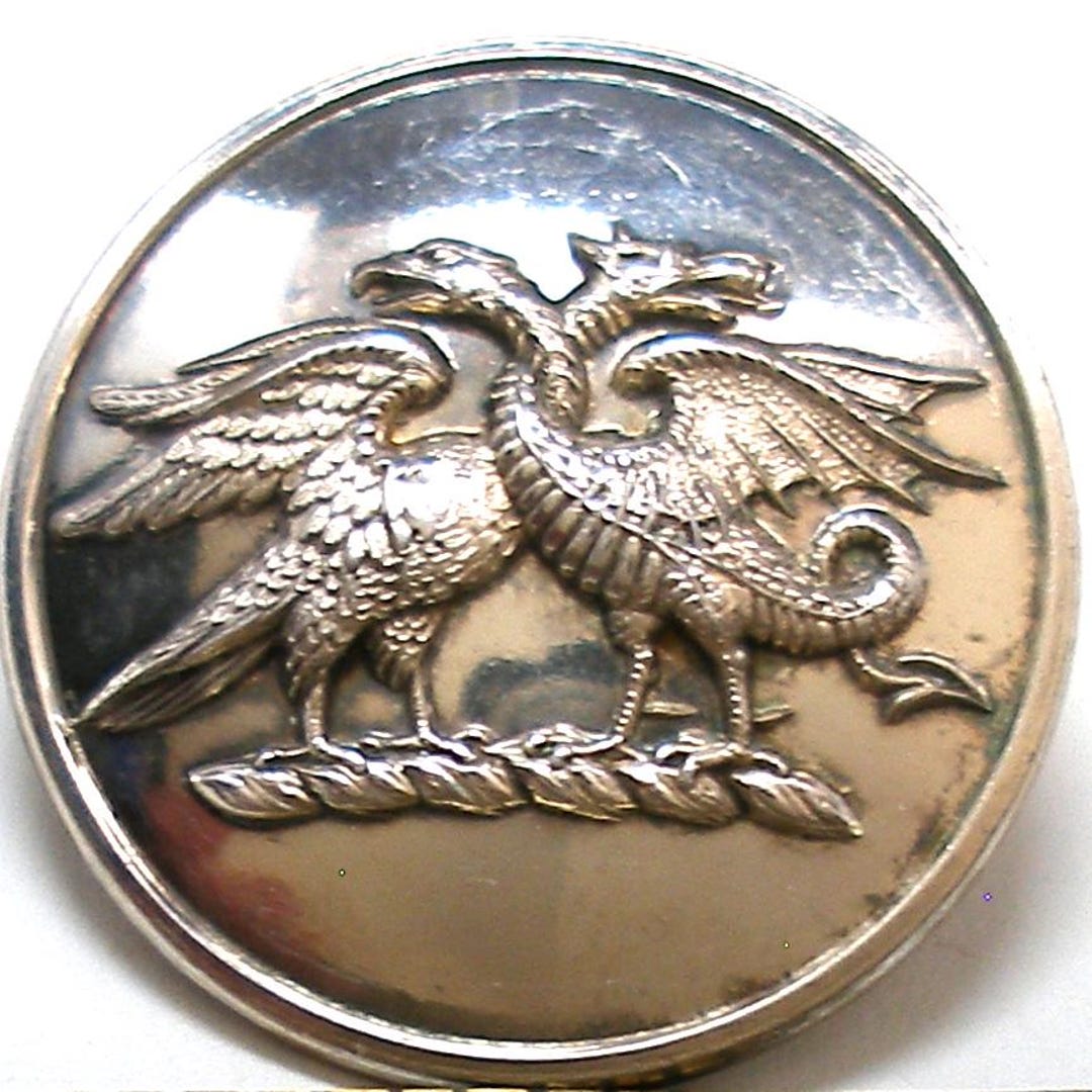 1800s Livery BUTTON, Antique Victorian Dragon & Bird of Prey, 1 ...